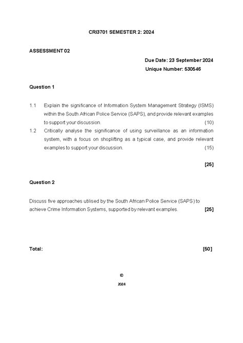 Assessment 02 Cri3701 Cri 3701 Cri3701 Semester 2 2024 Assessment 02 Due Date 23 September