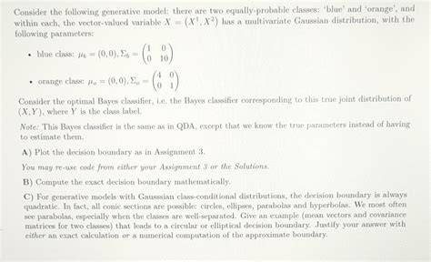 solved consider the following generative model there are