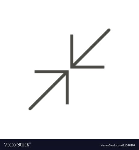 Minimize Icon Line Resize Symbol Isolated Vector Image