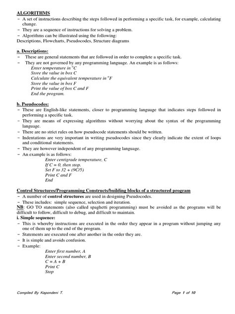 Chapter 4 Standard Algorithms Pdf Control Flow Computer Programming