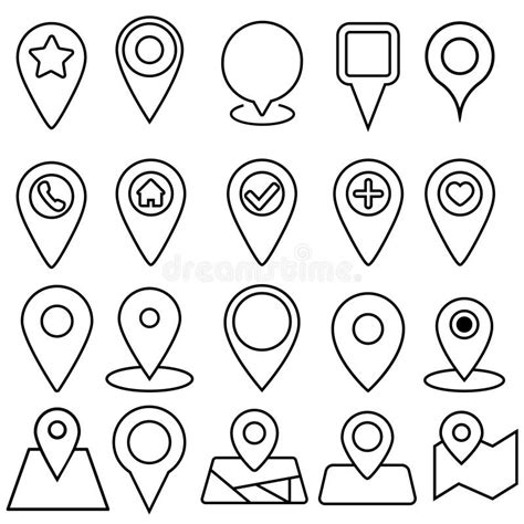 Map Pin Vector Icon Set Pointer Illustration Sign Collection Navigation Symbol Stock