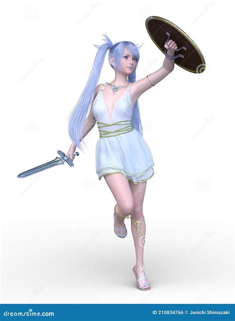 3d Rendering Of Woman In Costume Stock Illustration Illustration Of