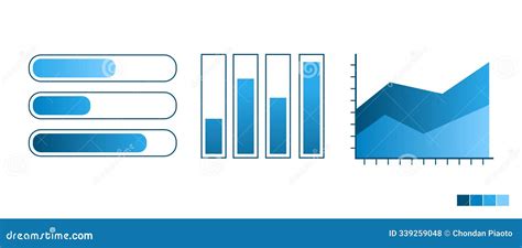 Isolate Blue Gradient Chart Vector Infographic Diagram For Business