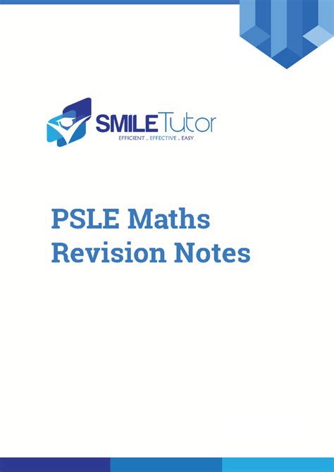 Maths Revision Notes Mat105 Psle Maths Revision Notes 2015 Psle