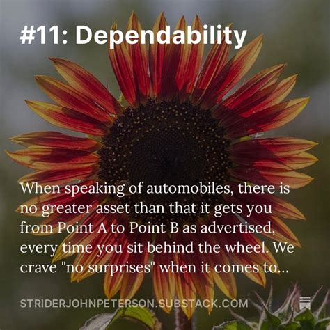 My 20 Minute Riff On Dependability My Mind Went Straight To Cars