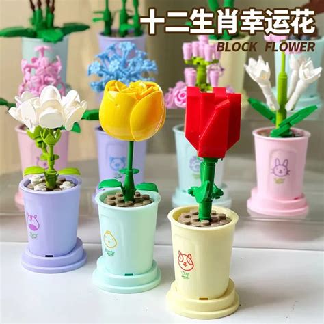 Diy 시뮬레이션 꽃 부케 빌딩 블록 장식 장난감 발렌타인 데이 세트 여아용 선물 Aliexpress