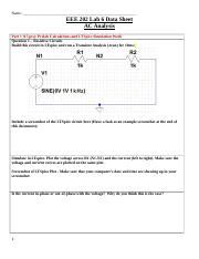 EEE 202 Lab 6 AC Analysis Circuit Simulation And Calculations Course Hero