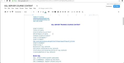 SQL Server Online Training Day Video SQL Server Basics Video Tutorial YouTube