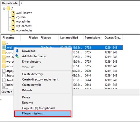 How To Change File Permissions Using Filezilla WHUK
