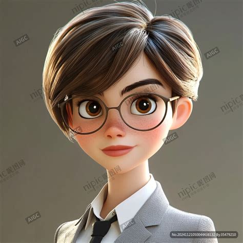 Ai创作图卡通写实人物 Cg头像 卡通写实漫画人物 Q版讲师 Q版职业女性 3d卡通人物 仿3d卡通形象 Q版头像设计 写实漫画人物 3d人物形象 帅气头像设计 女教师头像 写实人物插画 卡通
