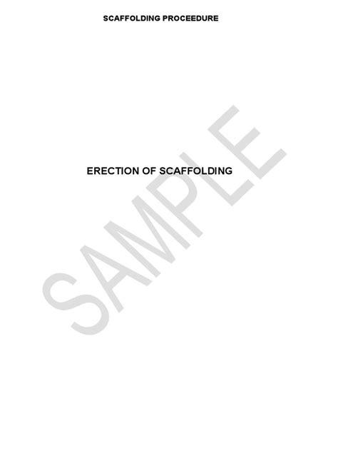 Method Statement For Erection Of Scaffolding Sample Pdf
