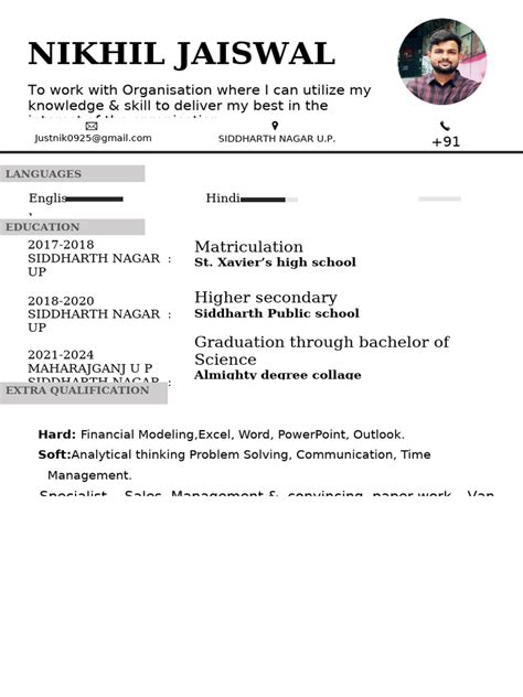 Resume Nikhil Jaiswal Pdf
