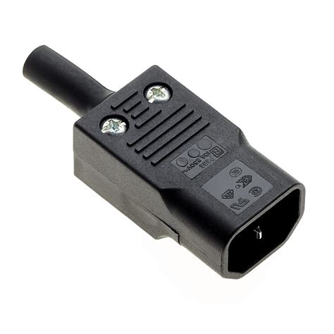 Rewireable C14 Iec Plug Connector Black Angled Power Socket Adapter Connector Ac Ac110 250v