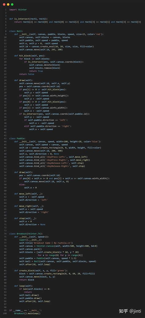 100行python代码实现打砖块游戏,无需第三方依赖 知乎 100行python代码实现打砖块游戏,无需第三方依赖 知乎