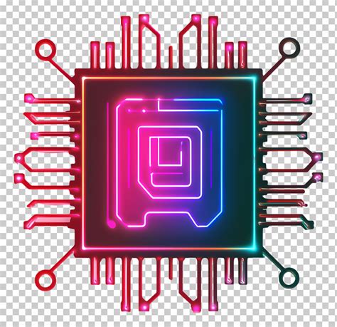 Neon Circuit Board Futuristic Microchip With Neon Design Png Clipart Circuit Design