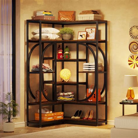 Tribesigns Corner Bookshelf 7 Shelf L Shaped Bookcase Display Rack