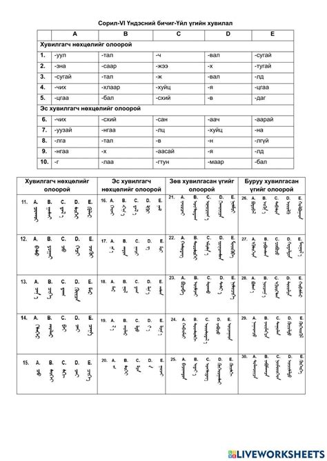 хувилгагч эс ху… Free Interactive Worksheets 5328161