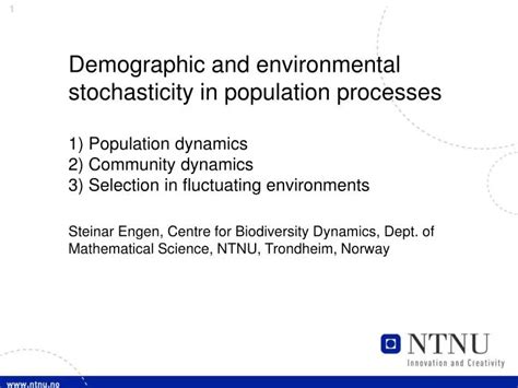 Ppt Demographic And Environmental Stochasticity In Population Processes 1 Population Dynamics