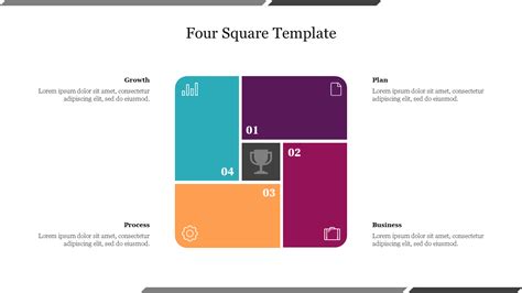 Explore Now Four Square Template Powerpoint Presentation