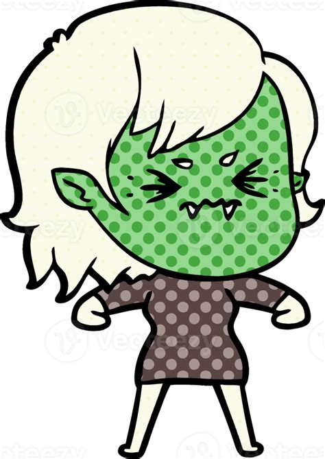 Annoyed Cartoon Vampire Girl 40301855 Png