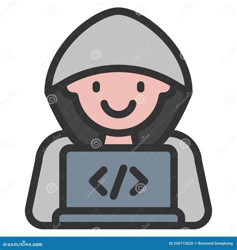 Programmer Icon Line Color Vector Illustration Stock Vector Illustration Of Avatar Code
