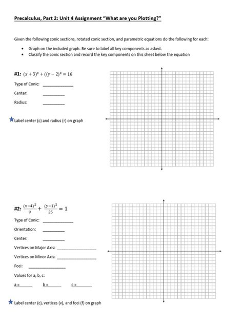 Precalculus Part 2 Unit 4 Assignment Worksheet Pdf