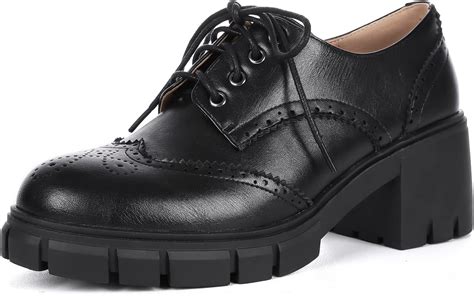 Women Oxford Shoes Womens Leather Lace Up S Fashion Round Toe Non