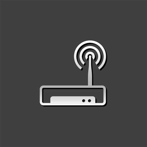 Internet Router Icon In Metallic Grey Color Style Connection Data Networking 38057643 Vector