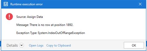 There Is No Row At Position Studio Uipath Community Forum