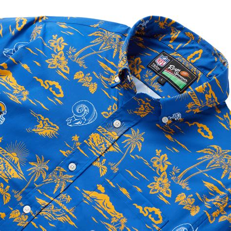 Rams Throwback Performance Button Front Performance Fabric Reyn Spooner