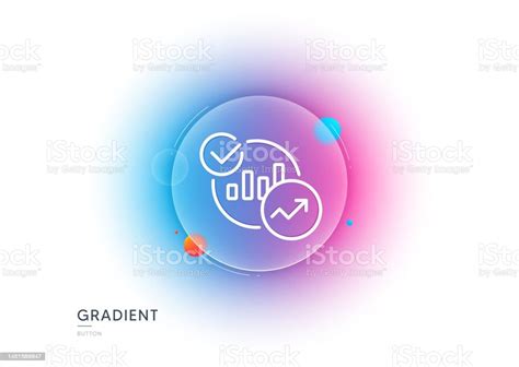 Charts Statistics Line Icon Report Graph Sign Gradient Blur Button