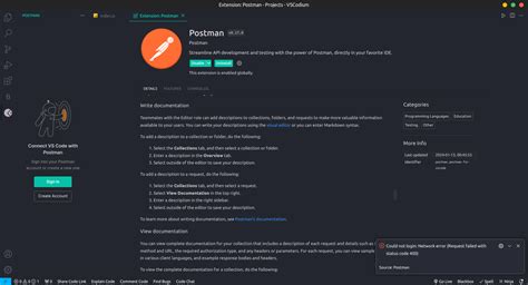 Visual Studio Code Sign In Postman Network Error Help Hub Postman