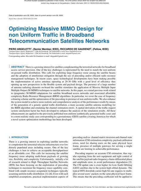 Pdf Optimizing Massive Mimo Design For Non Uniform Traffic In Broadband Telecommunication