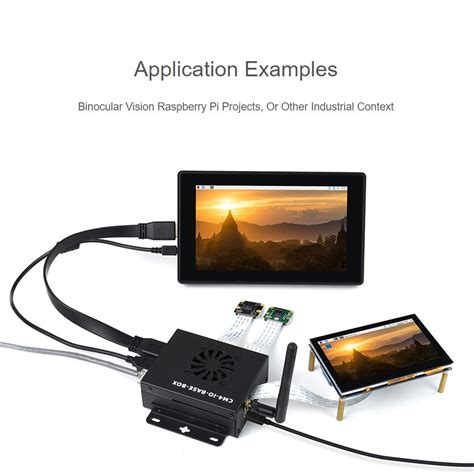 Waveshare Mini IO Board Lite Ver Mini Computer Base Box With Metal Case Cooling Fan For