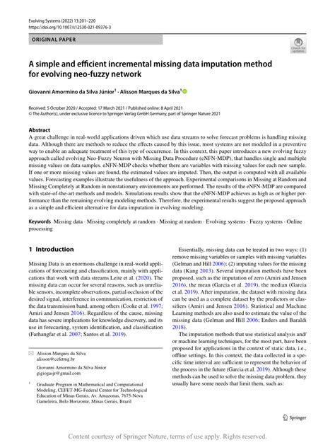 A Simple And Efficient Incremental Missing Data Imputation Method For Evolving Neo Fuzzy Network