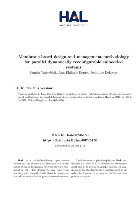 Pdf Membrane Based Design And Management Methodology For Parallel