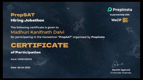 madhuri dalvi on linkedin jobathon prepinsta hackathon