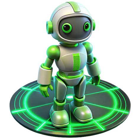 Friendly Robot On Futuristic Platform Ai Technology Automation