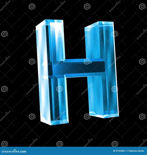 Letter H In Blue Glass 3d Stock Image Image 5153561