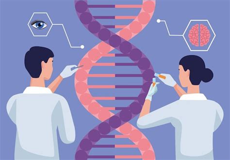 Premium Vector Scientists With Dna