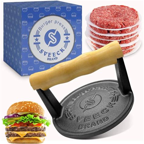 Sveeck Burger Press Smash Burger Press With 10 Pcs Patty