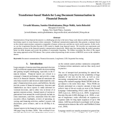 transformer based models for long document summarisation in financial domain acl anthology