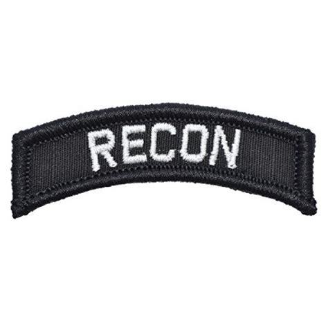 Recon Tab Morale Patch With Hook Fastener Black High Speed Bbs