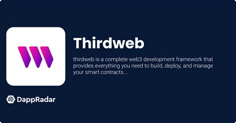 Thirdweb Project Overview Analytics And Data Dappradar