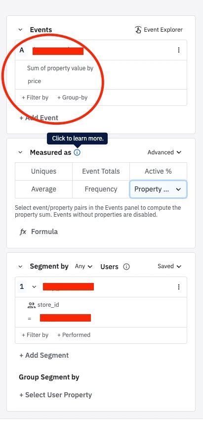 Using The Events Segmentation Api How Can I Pull Data For The Sum Of