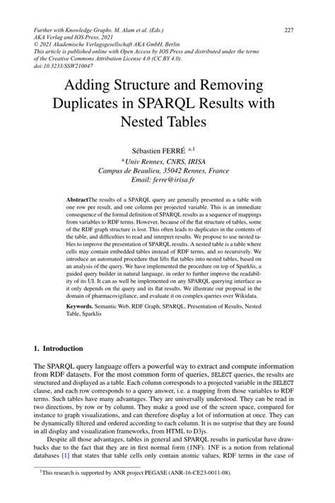 Pdf Adding Structure And Removing Duplicates In Sparql Results With