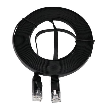 Купить Rj45 Cat6 Ethernet мережа Lan Плоский Utp патч кабель для маршрутизатора черный цена 432