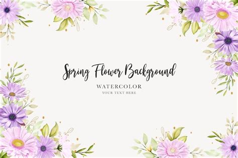 Purple Daisy Background And Frame Card Design Free Vector