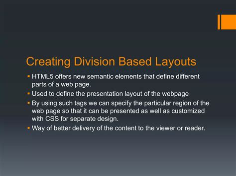 fybsc it web programming unit ii html page layout and navigation ppt