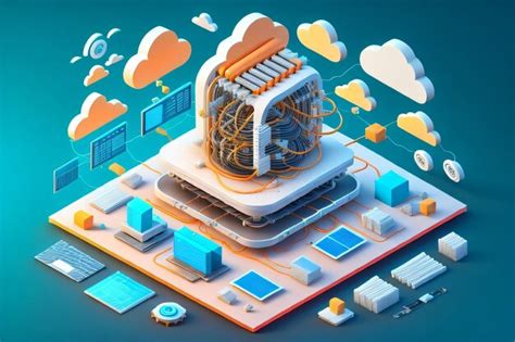 Premium Ai Image 3d Cloud Computing Creative Illustration Cloud Services Cloud Solutions Cyber